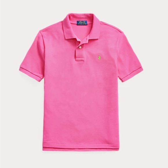 Polo Ralph Lauren | Shirts & Tops | Polo Ralph Lauren Hot Pink Collared Shirt Bright Green Horse ...